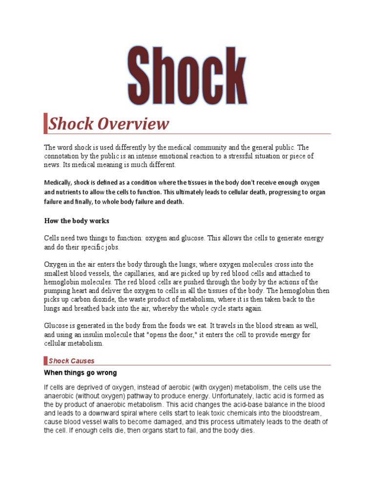 Shock Overview: How The Body Works | PDF | Shock (Circulatory) | Bleeding
