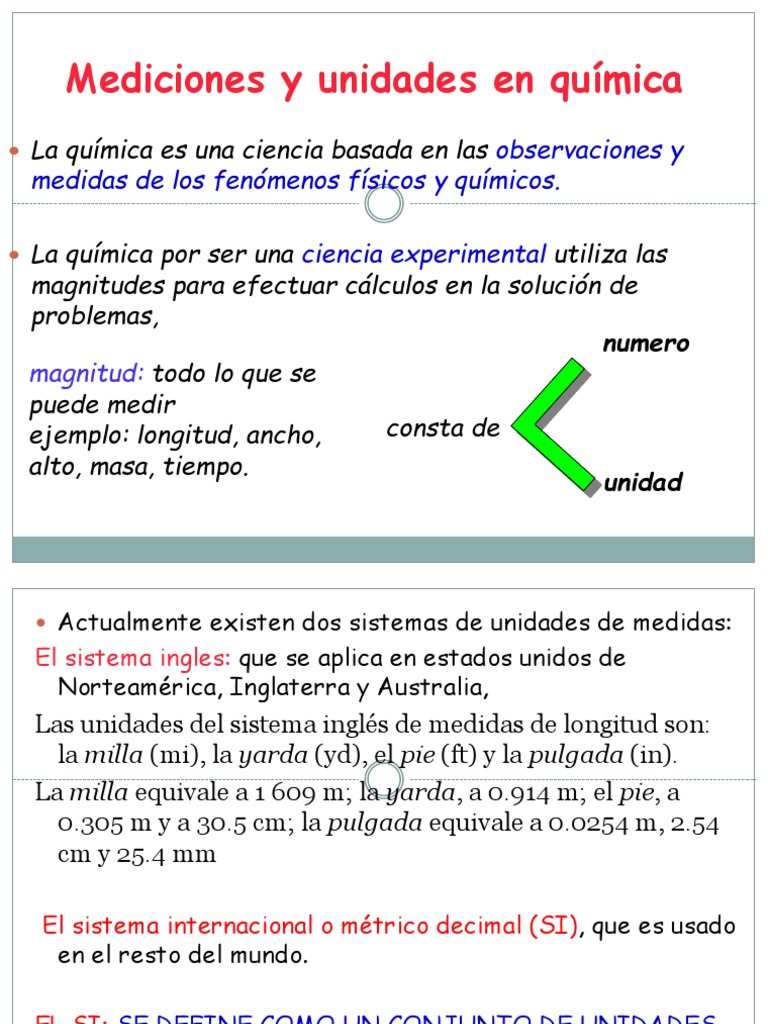 Unidades y Medidas en Química | PDF | Sistema Internacional de Unidades ...