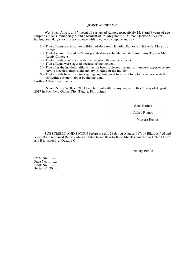 Joint Affidavit | PDF