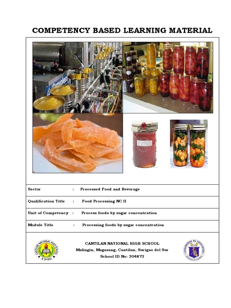 Competency Based Learning Material Pdf Fruit Preserves Food And