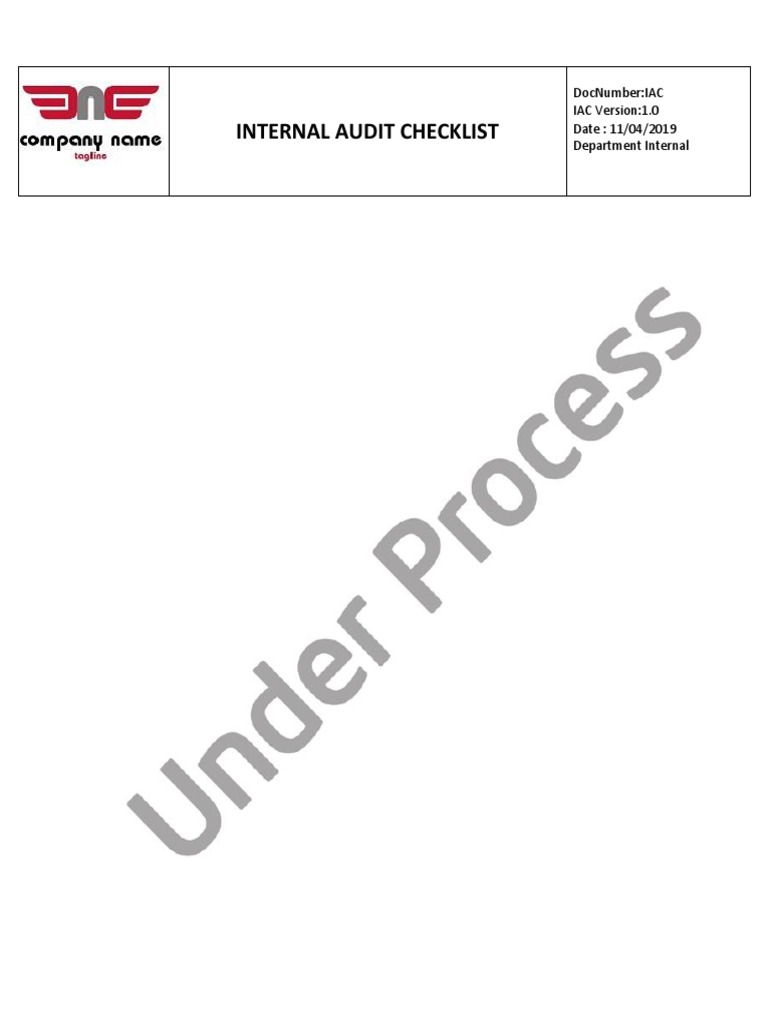 Internal Audit Checklist 2 | PDF