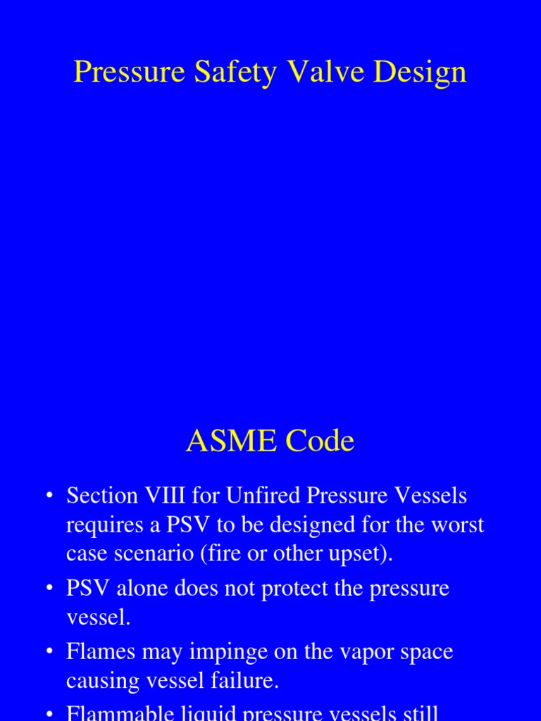Pressure Safety Valve Design | PDF