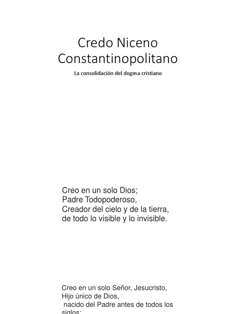 Credo Niceno Constantinopolitano | PDF | Religión y espiritualidad