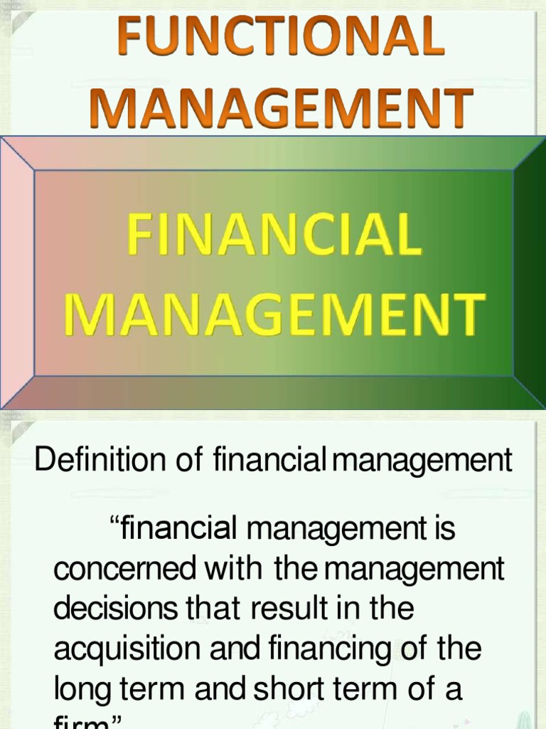 Financial Management: Definitions and Scope | PDF | Corporations | Money