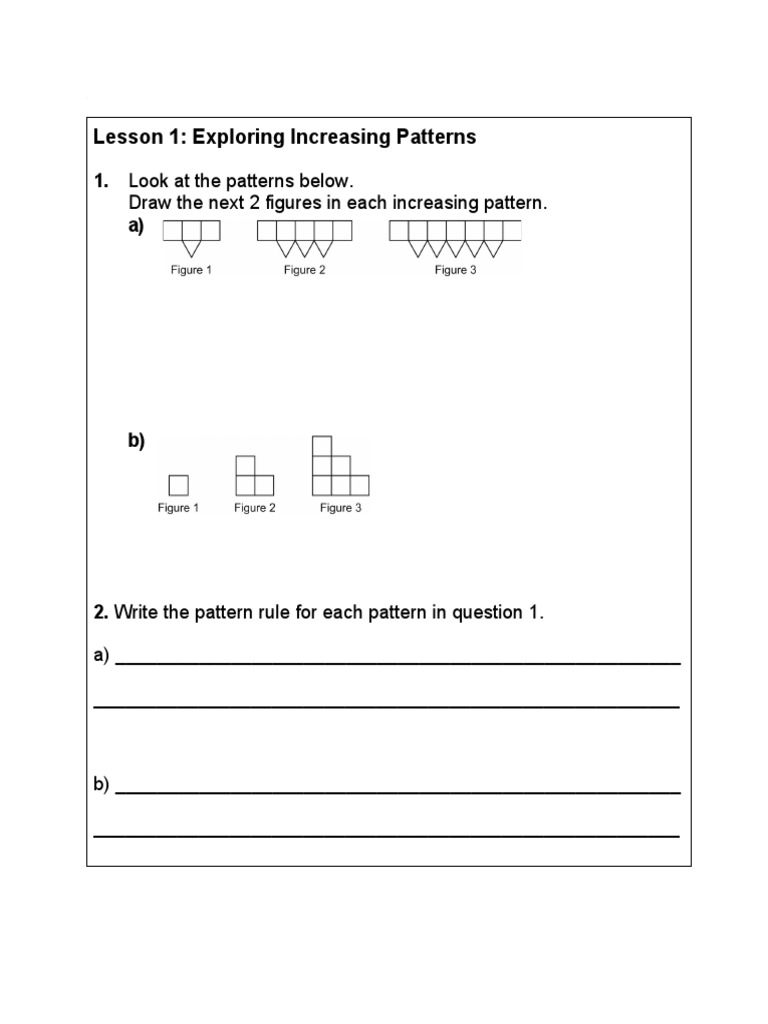 Grade 3 - Unit 1 Increase and Decrease Pattern | PDF