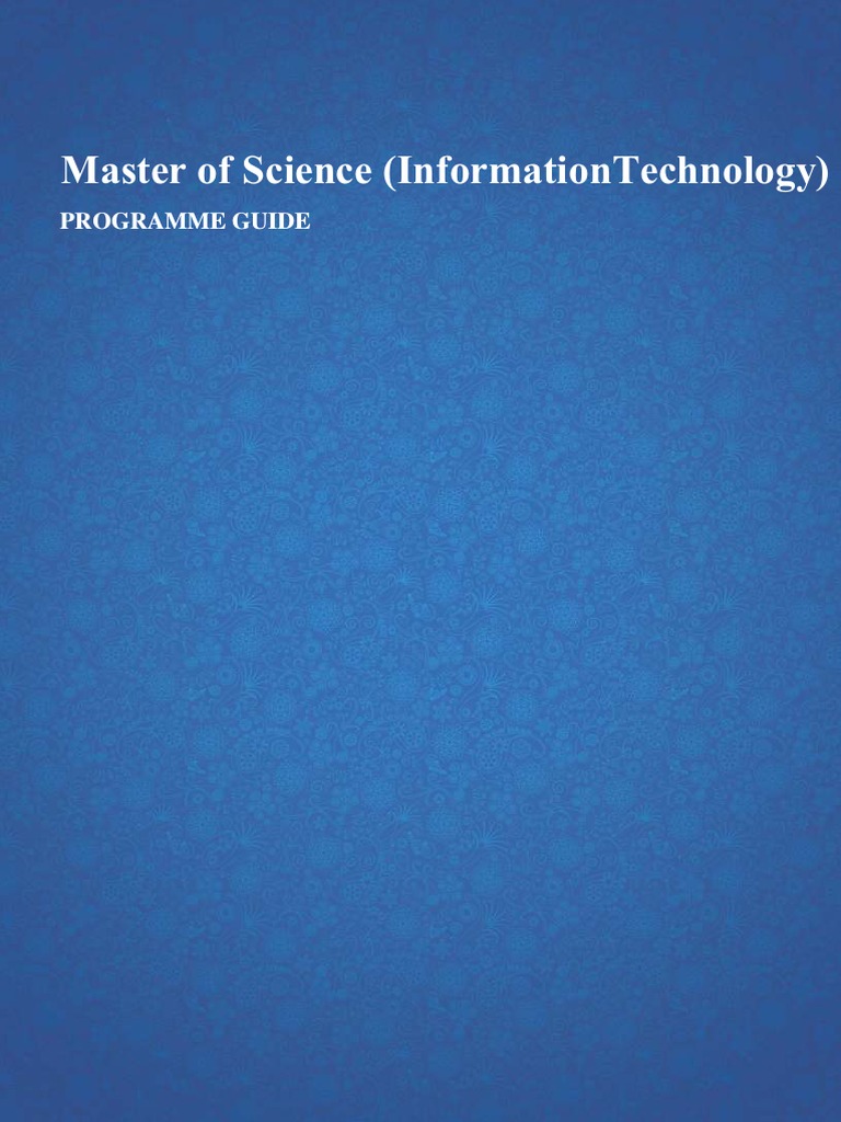 Master of Science (Information Technology) : Programme Guide | PDF ...