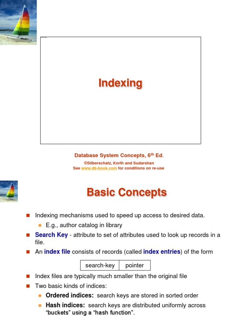 Indexing: Database System Concepts, 6 Ed | PDF | Database Index | Information Management