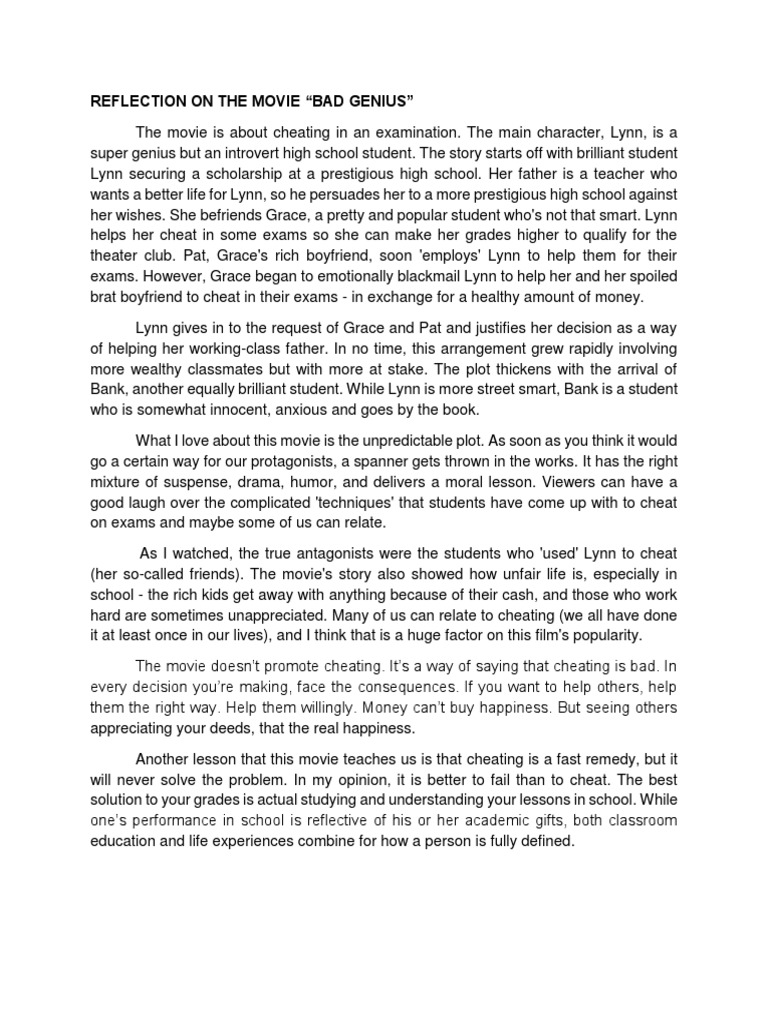 Reflection On The Movie | PDF | Behavior Modification | Students