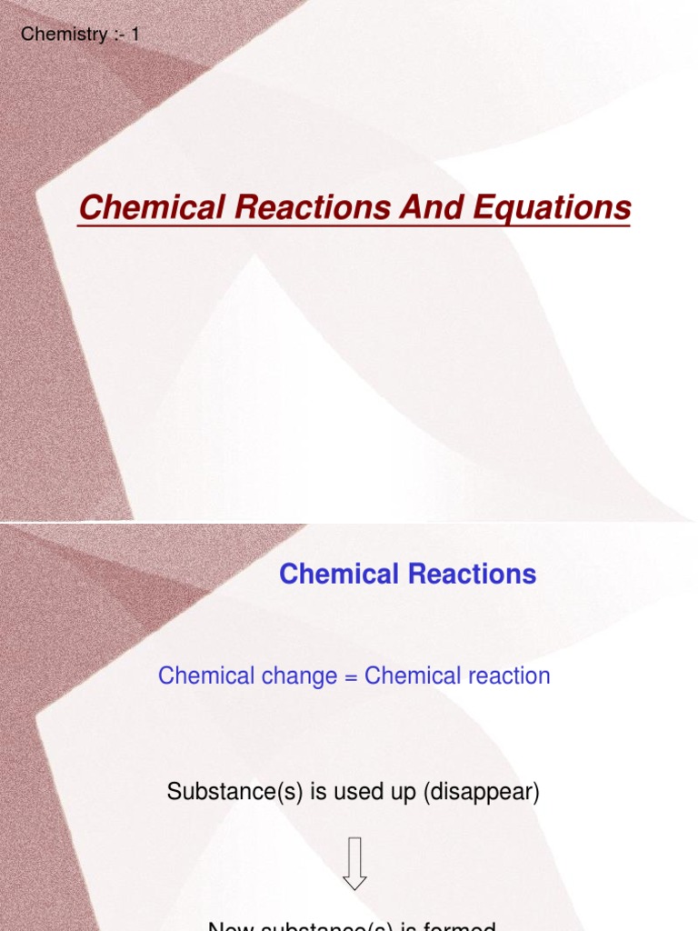 Chemical Equation and Reactions | PDF | Chemical Reactions | Chemistry