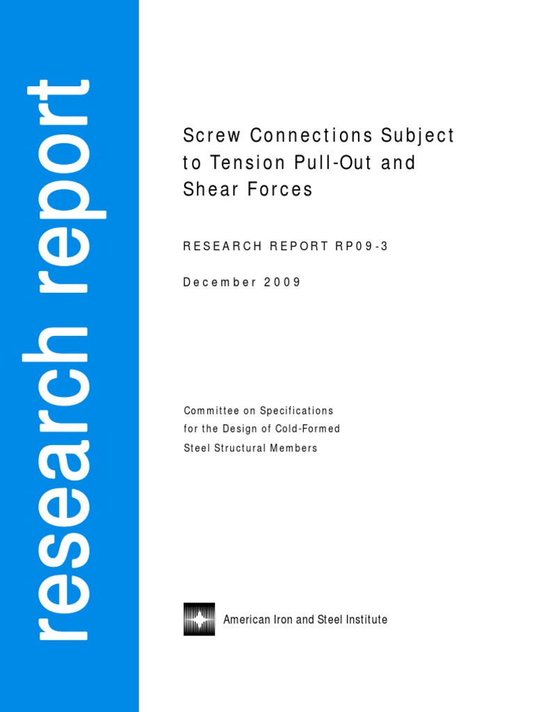 Screw Connections Subject To Tension Pull-Out and Shear Forces | PDF ...