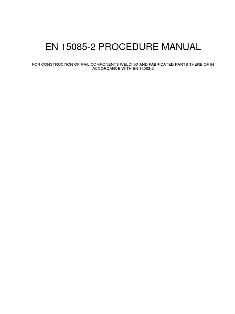 En 15085-2 Procedure Manual | PDF | Welding | Construction