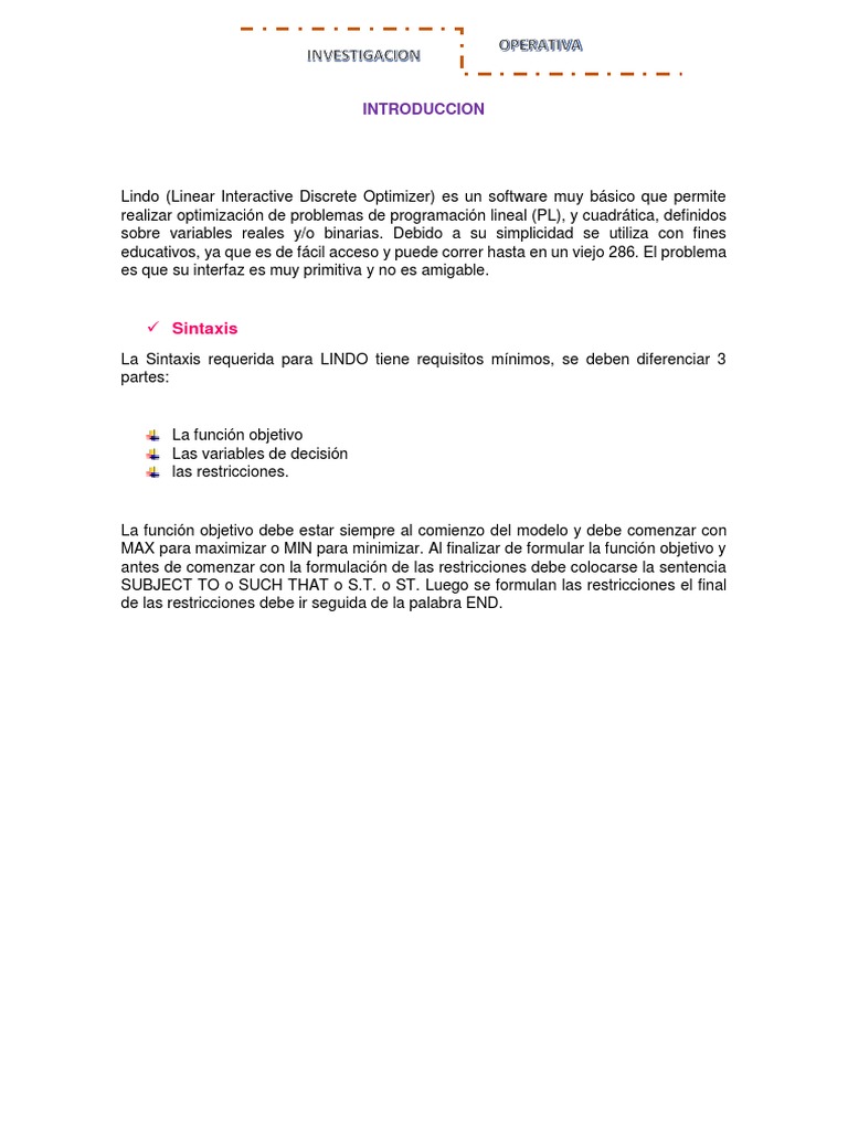 Programa Lindo | PDF | Programación lineal | Inventario