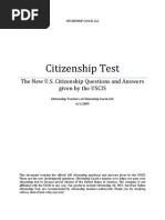 Citizenship Test Writing Practice Sentences | PDF | United States ...