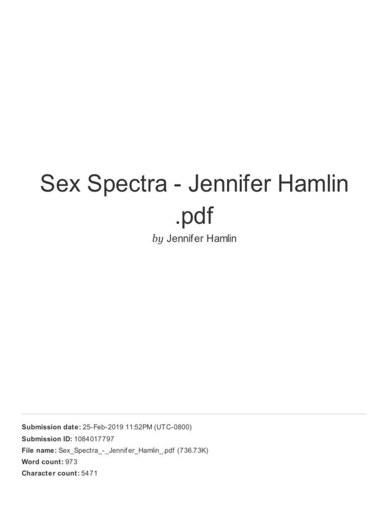 Sex Spectra Jennifer Hamlin Pdf Citation Sentence Linguistics