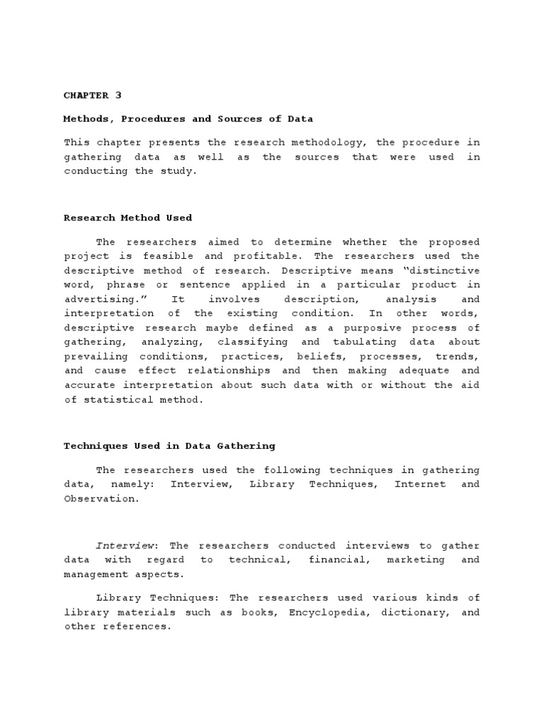 Methods, Procedures and Sources of Data: Interview: The Researchers ...