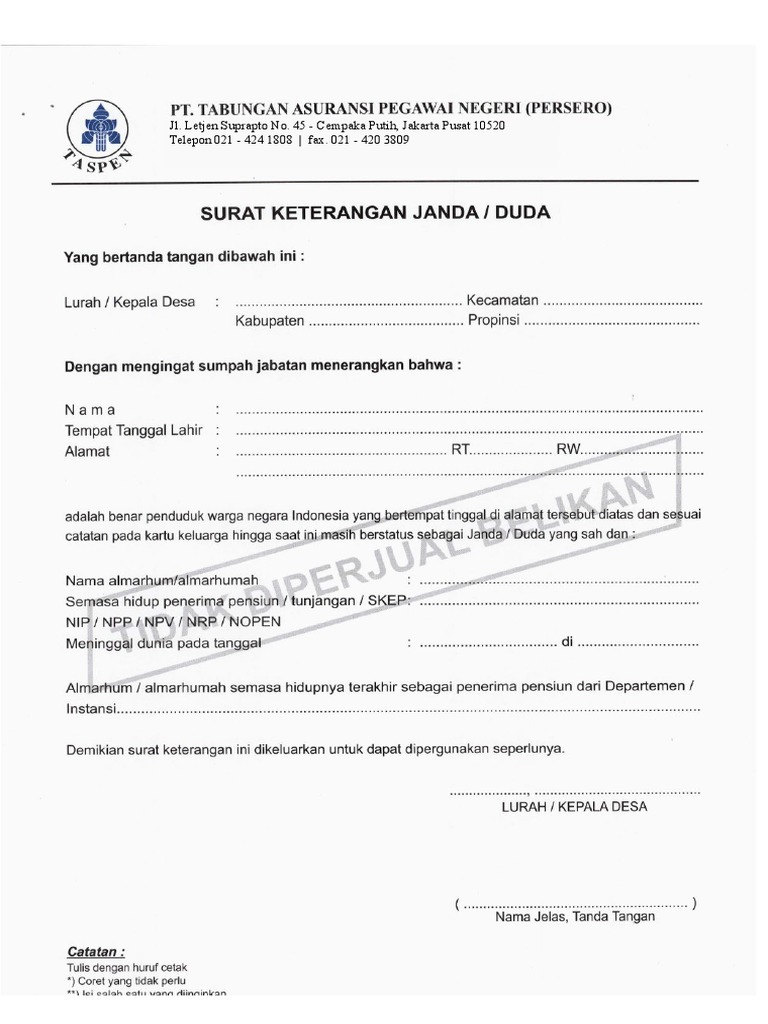 13 Surat Keteragan Janda | PDF