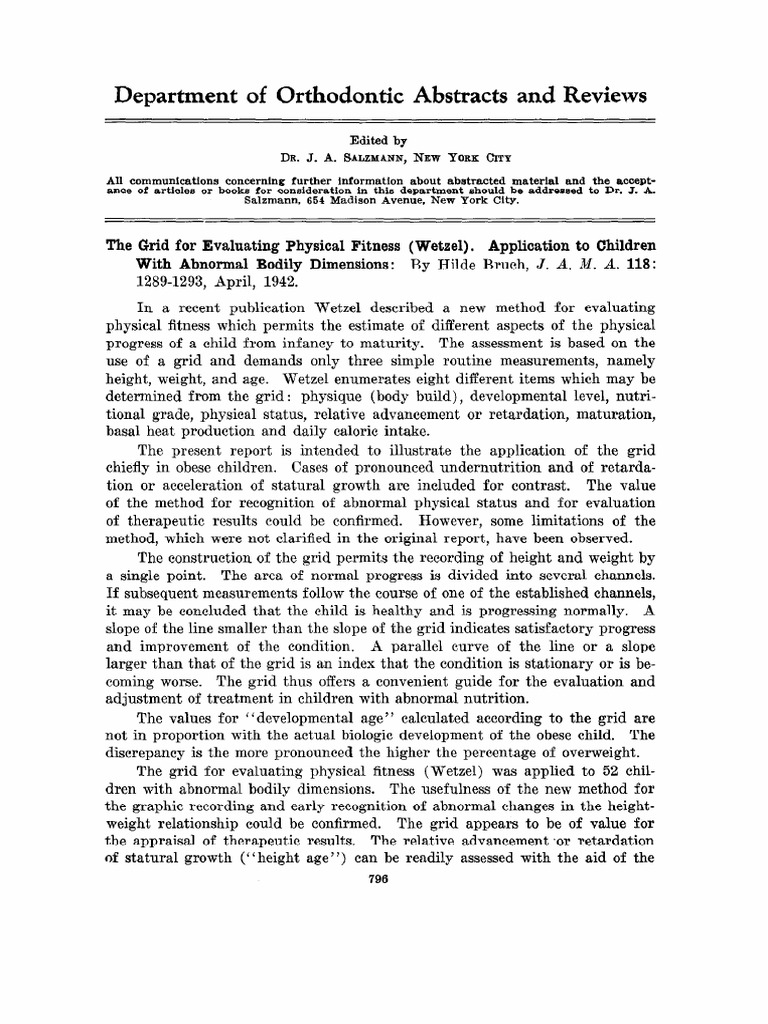 The Grid For Evaluating Physical Fitness Wetzel Application To Children ...