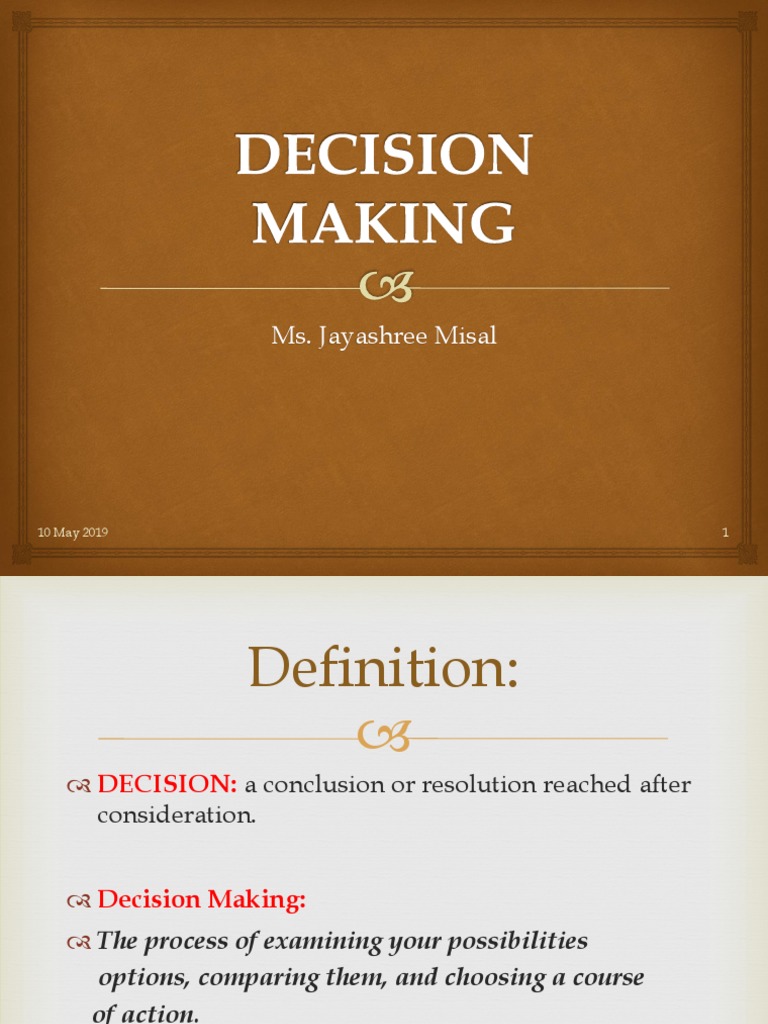 Decision Making | PDF | Decision Making | Behavioural Sciences