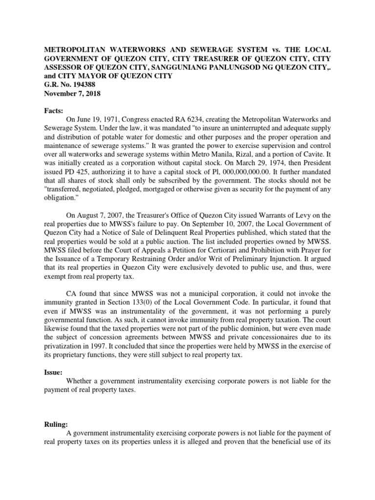 Case On Taxation | PDF | Property Tax | Sovereign Immunity