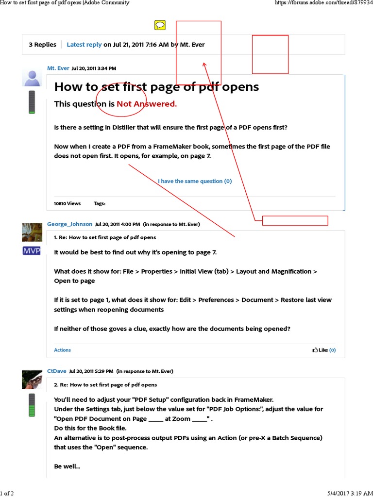 00 Info - How To Set First Page of PDF Opens A 1 PDF | PDF | Computer ...