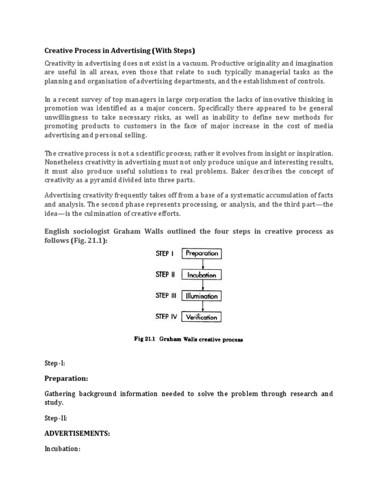 Creative Process in Advertising | PDF | Creativity | Scientific Method