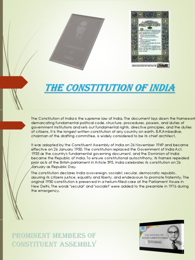 Constitution of India | PDF | Legal Documents | Independent India