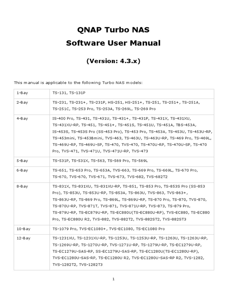 Qnap Turbo Nas Software User Manual: (Version: 4.3.x) | PDF | Hard Disk ...