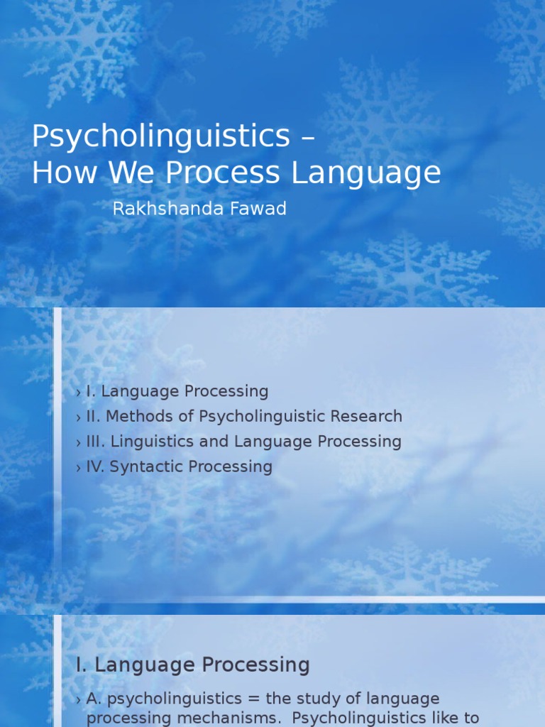 Psycholinguistics - Language Processing | Download Free PDF | Priming ...