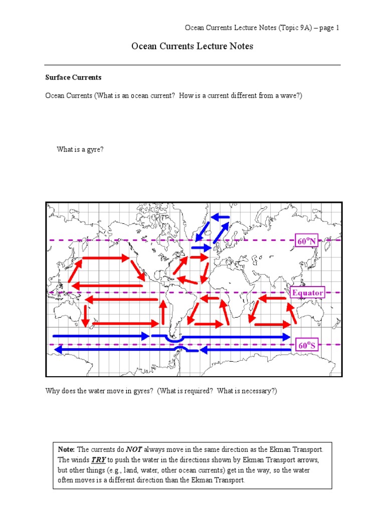 Ocean Currents Lecture Notes | Download Free PDF | Oceans | Physical ...