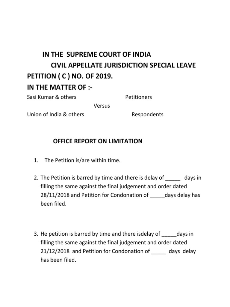 In The Supreme Court of India Civil Appellate Jurisdiction Special ...