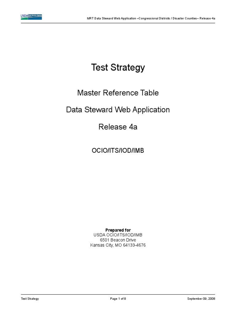 Test Strategy: Master Reference Table Data Steward Web Application ...