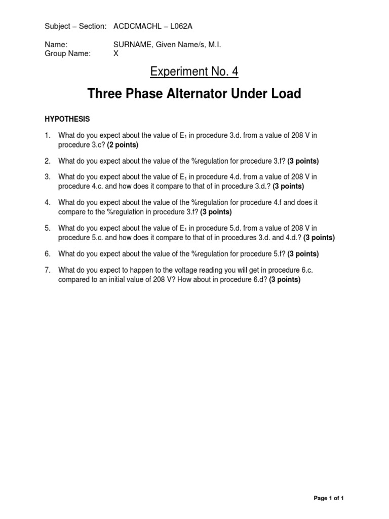 Experiment 4 Hypothesis Guide | PDF