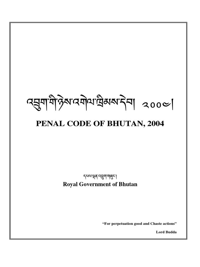 Penal Code of Bhutan | PDF | Manslaughter | Theft