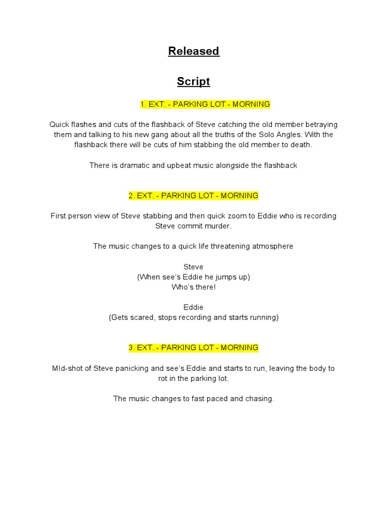 Script | PDF | Violence | Leisure