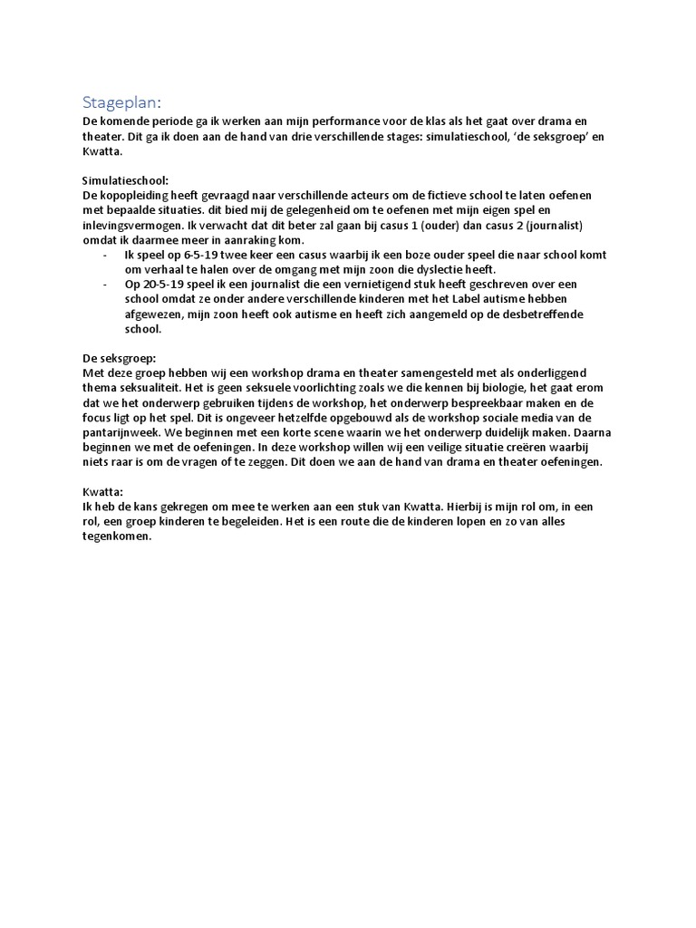 Stageplan | PDF