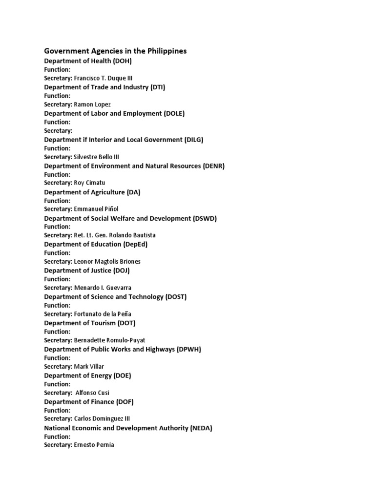 Government Agencies in The Philippines | PDF