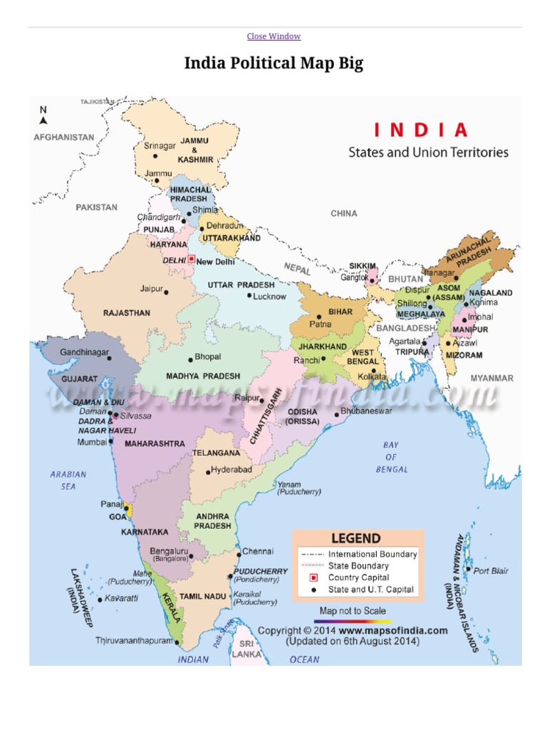 India Political Map 2023 PDF Download | PDF