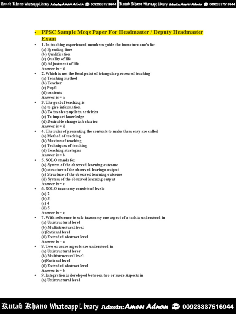 Head Master & Mastress Notes 1 PDF | PDF | Neuropsychology | Communication