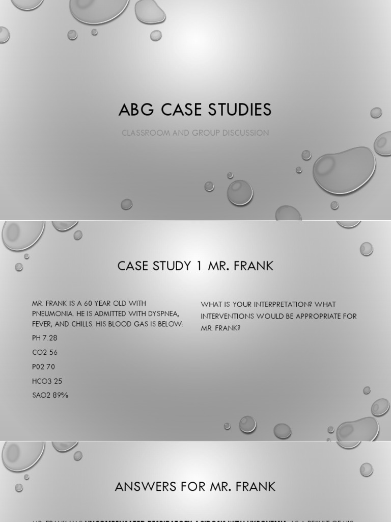 Abg Case Studies | PDF | Clinical Medicine | Medical Specialties