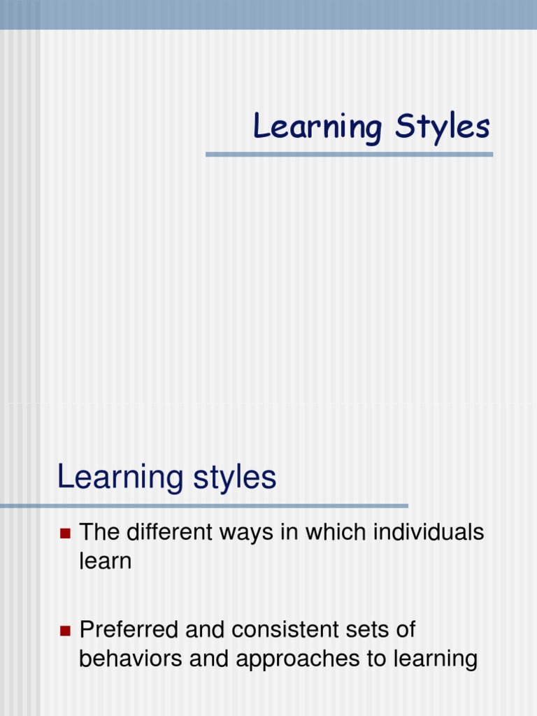 Session 3A Learningstyles | PDF | Learning Styles | Learning