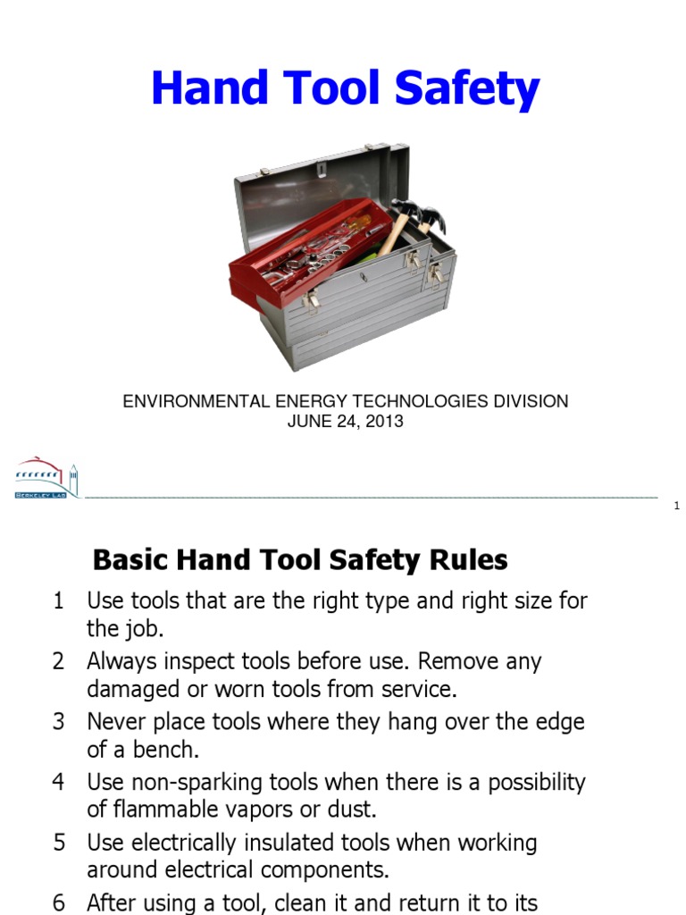 Hand Tool Safety Guidelines and Practices | PDF | Screw | Tools