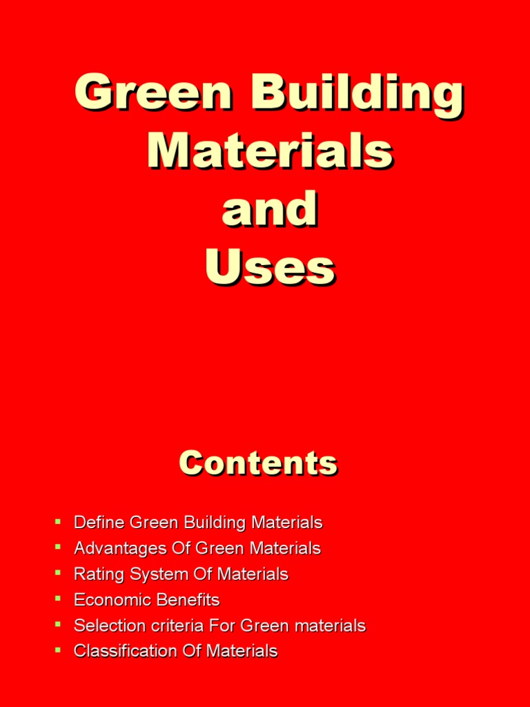 Defining Green Building Materials | PDF | Green Building | Leadership ...