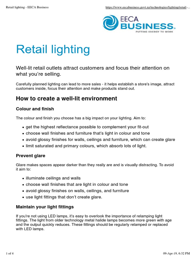 How To Create A Well-Lit Environment | PDF | Lighting | Retail