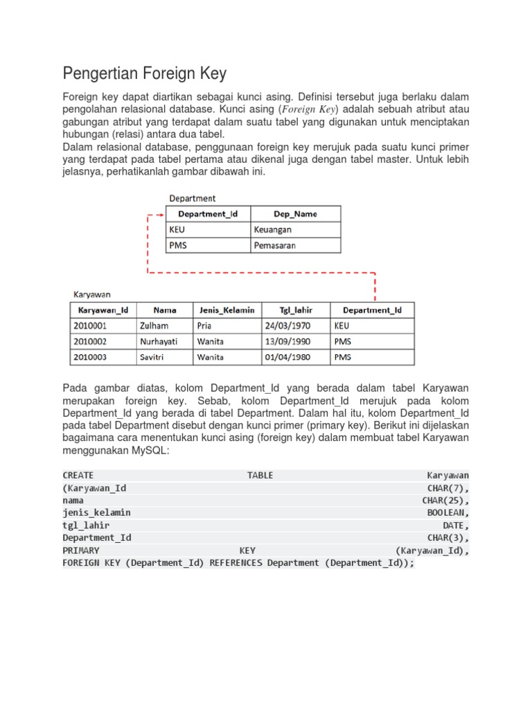 Pengertian Foreign Key | PDF