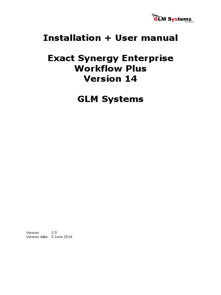 Installation User Manual Exact Synergy Enterprise Workflow Plus PDF ...