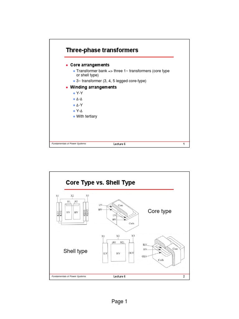 Three-Phase Transformers: Core Arrangements | PDF | Electric Power ...