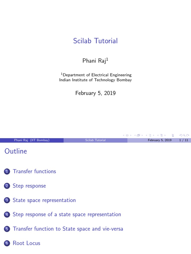 Scilab Tutorial: Phani Raj | PDF | Mathematical Concepts | Applied Mathematics