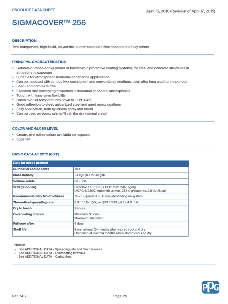 Sigma Cover 256 | PDF | Epoxy | Paint