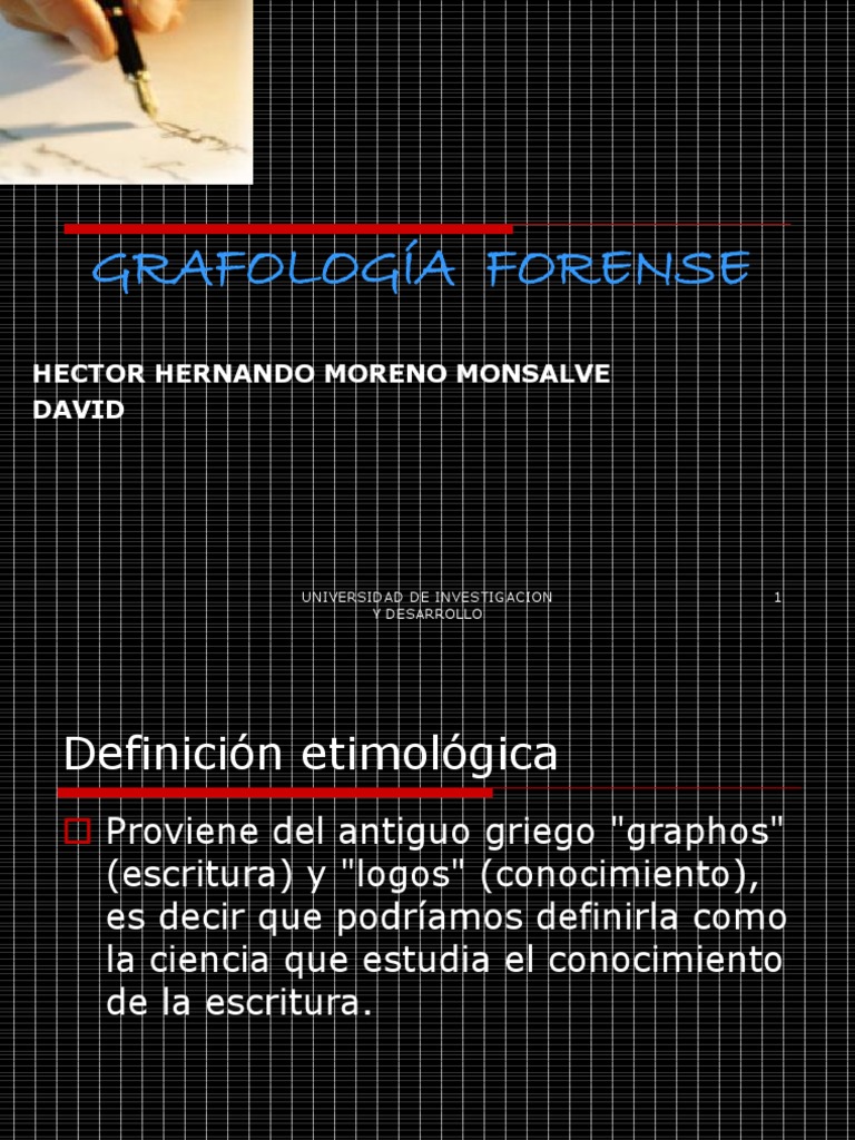 Grafologia Forense Presentacion | PDF | Grafología | Conceptos psicologicos