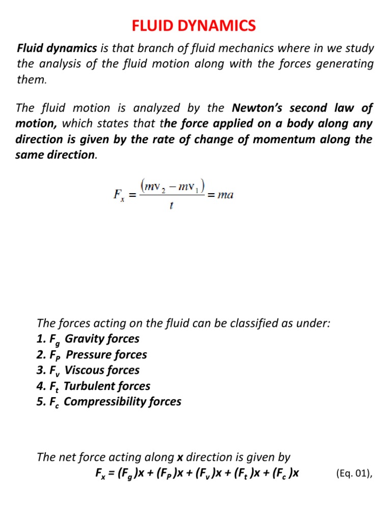 Fluid Dyanamics | PDF | Fluid Dynamics | Gases
